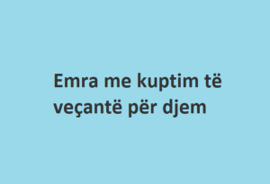 Emra me kuptim të veçantë për djem - emra shqip